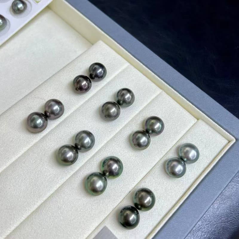 10-11mm Black round mabe pearls - Pearls from China