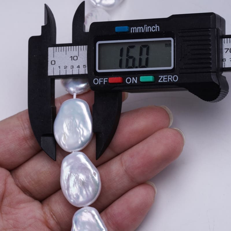 15-17mm White Coin Natural Freshwater Pearl Strands - Pearls from China