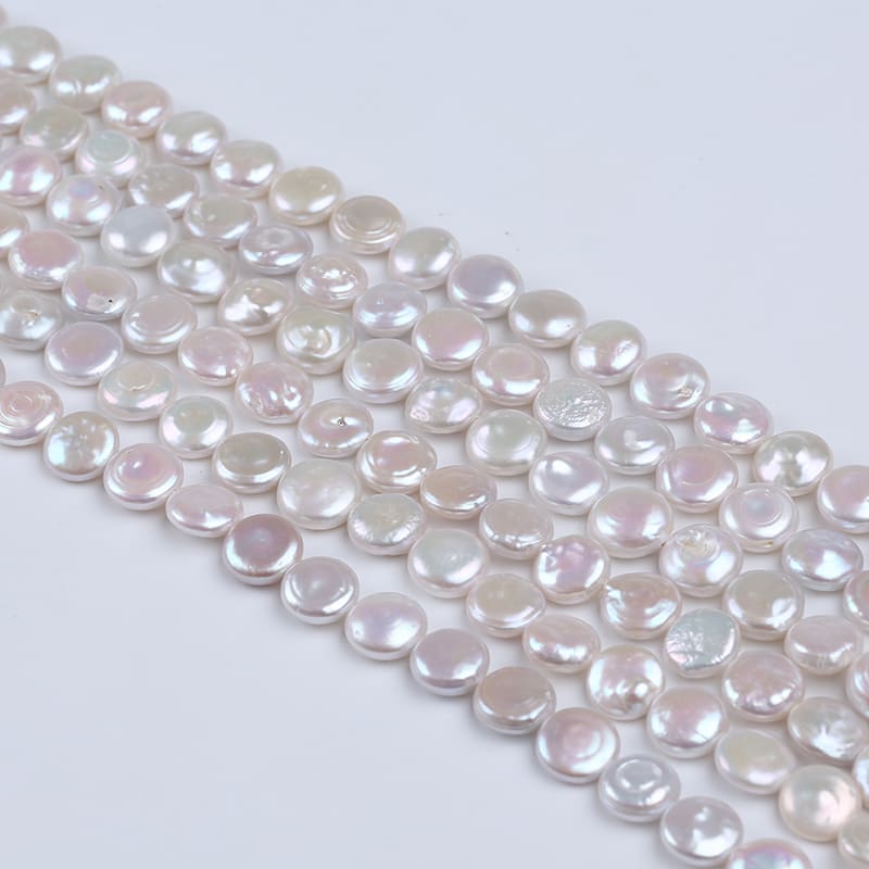 11-12mm Natural Freshwater Coin Pearl Strands - Pearls from China