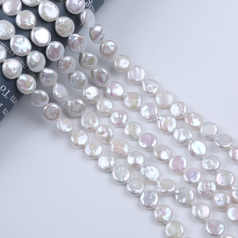 10-11mm Natural Freshwater Coin Pearl Strands - Pearls from China