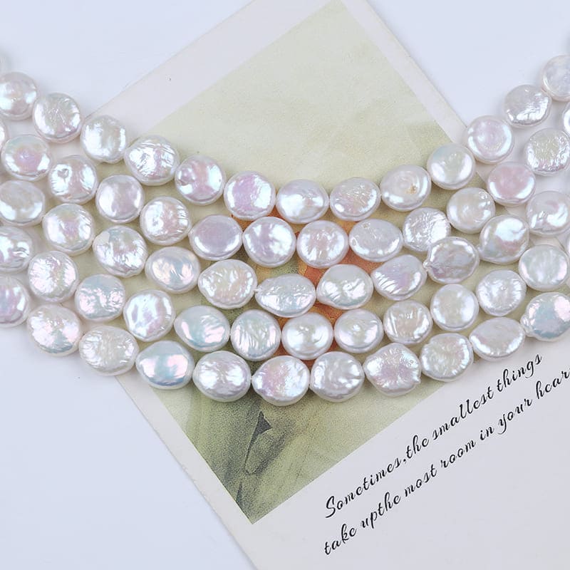 10-11mm Natural Freshwater Coin Pearl Strands - Pearls from China