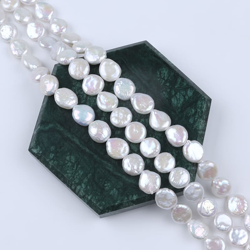 10-11mm Natural Freshwater Coin Pearl Strands - Pearls from China