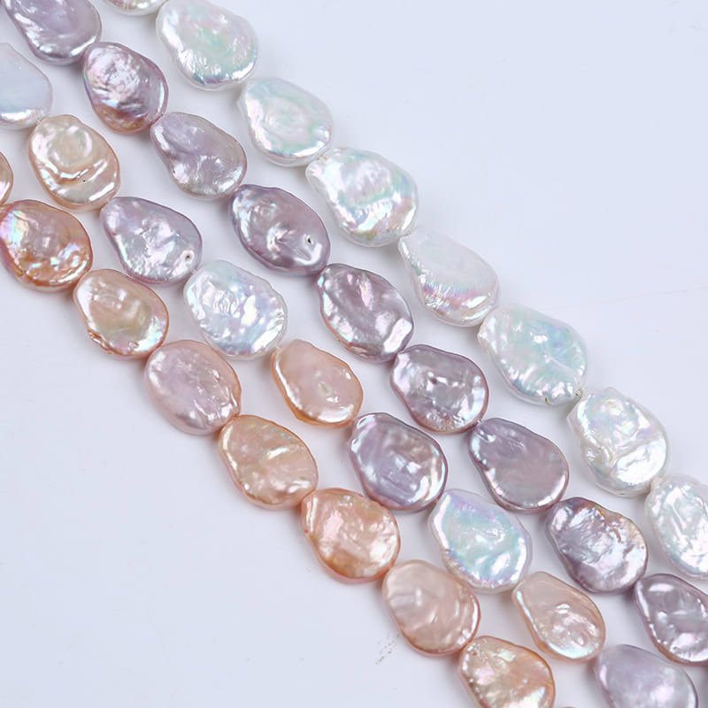 15-18mm Natural Freshwater Coin Pearl Strands - Pearls from China
