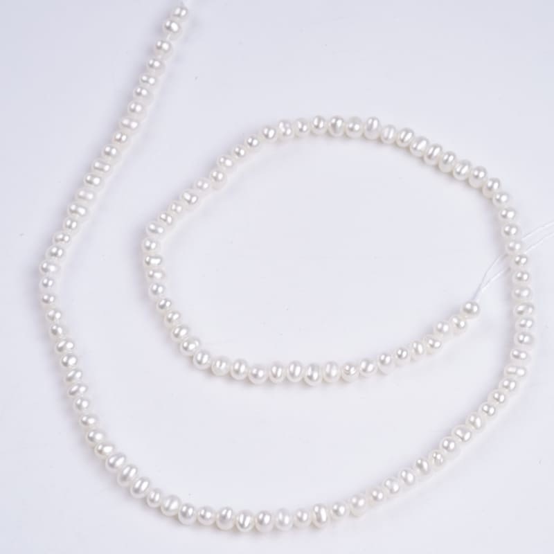 3-4mm White Freshwater Pearl Strands - Pearls from China